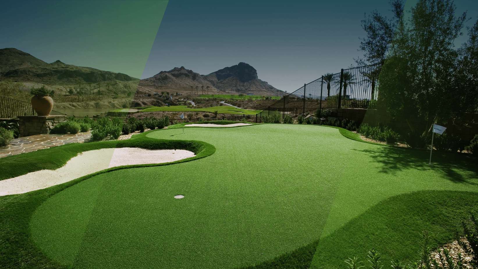 Backyard Putting Green Installation Bermuda | SYNLawn